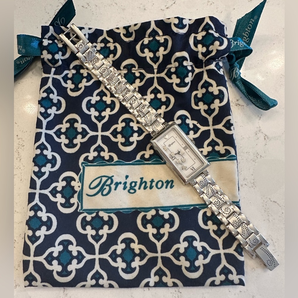 Brighton Silver Floating Heart Atlantis Watch - Gem